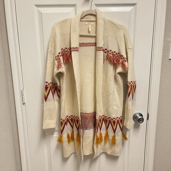 Matilda Jane | Sweaters | Matilda Jane Cream Pattern Fringe Cardigan ...